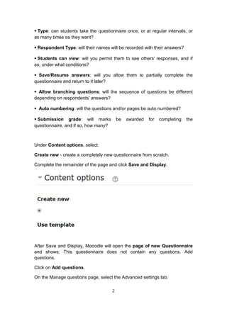 Create a new questionnaire step by step | PDF | Free Download