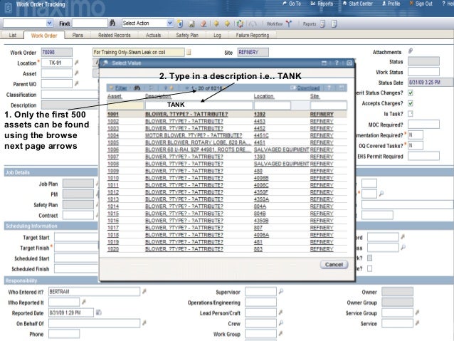 Create a new work order in Ibm Maximo