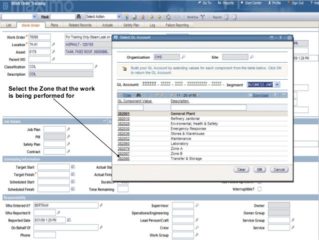 Create A New Work Order In Ibm Maximo