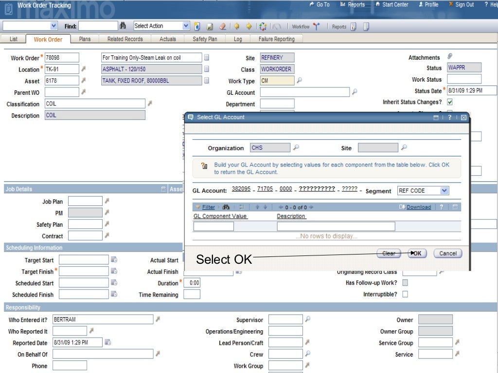 Create A New Work Order In Ibm Maximo 