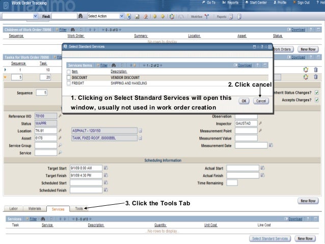 Create A New Work Order In Ibm Maximo