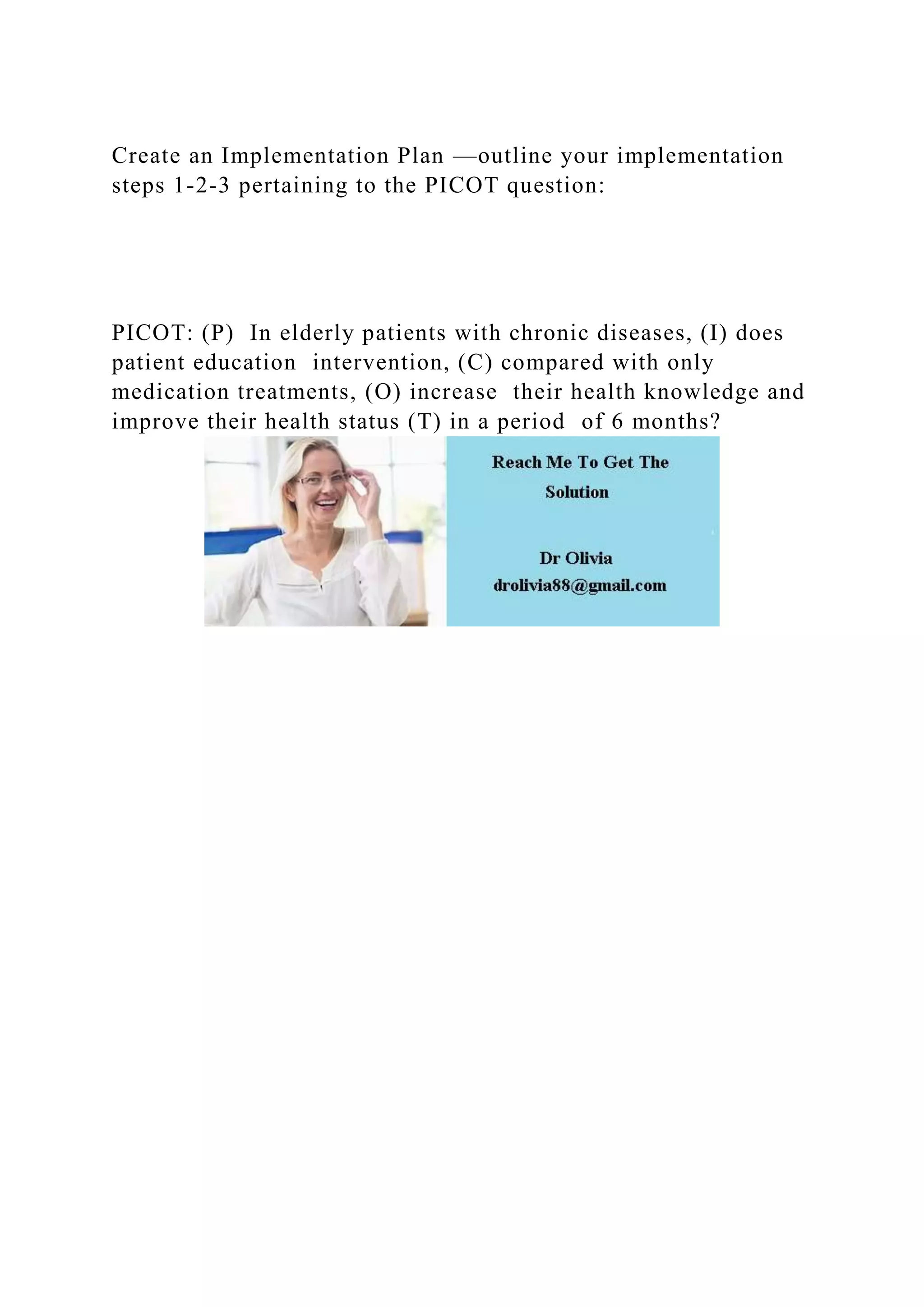 Create an Implementation Plan —outline your implementation steps 1-2 | DOCX