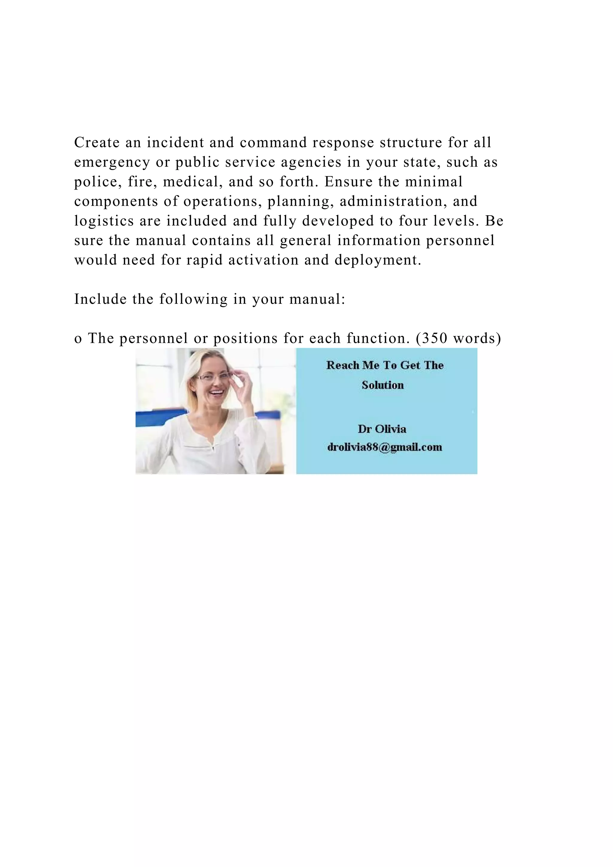 Create an incident and command response structure for all emerge.docx