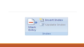 Create an index and update an index in word | PPTX