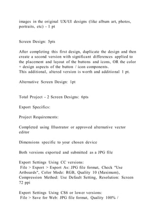 Create an interface design screen for 1 of the 4 following applicati | PDF