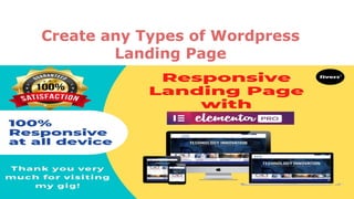 Create any types of wordpress landing page | PDF