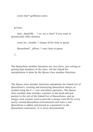 Create a Queue class that implements a queue abstraction. A queue is.docx | Programming ...