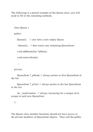 Create a Queue class that implements a queue abstraction. A queue is.docx | Programming ...