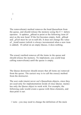 Create a Queue class that implements a queue abstraction. A queue is.docx | Programming ...