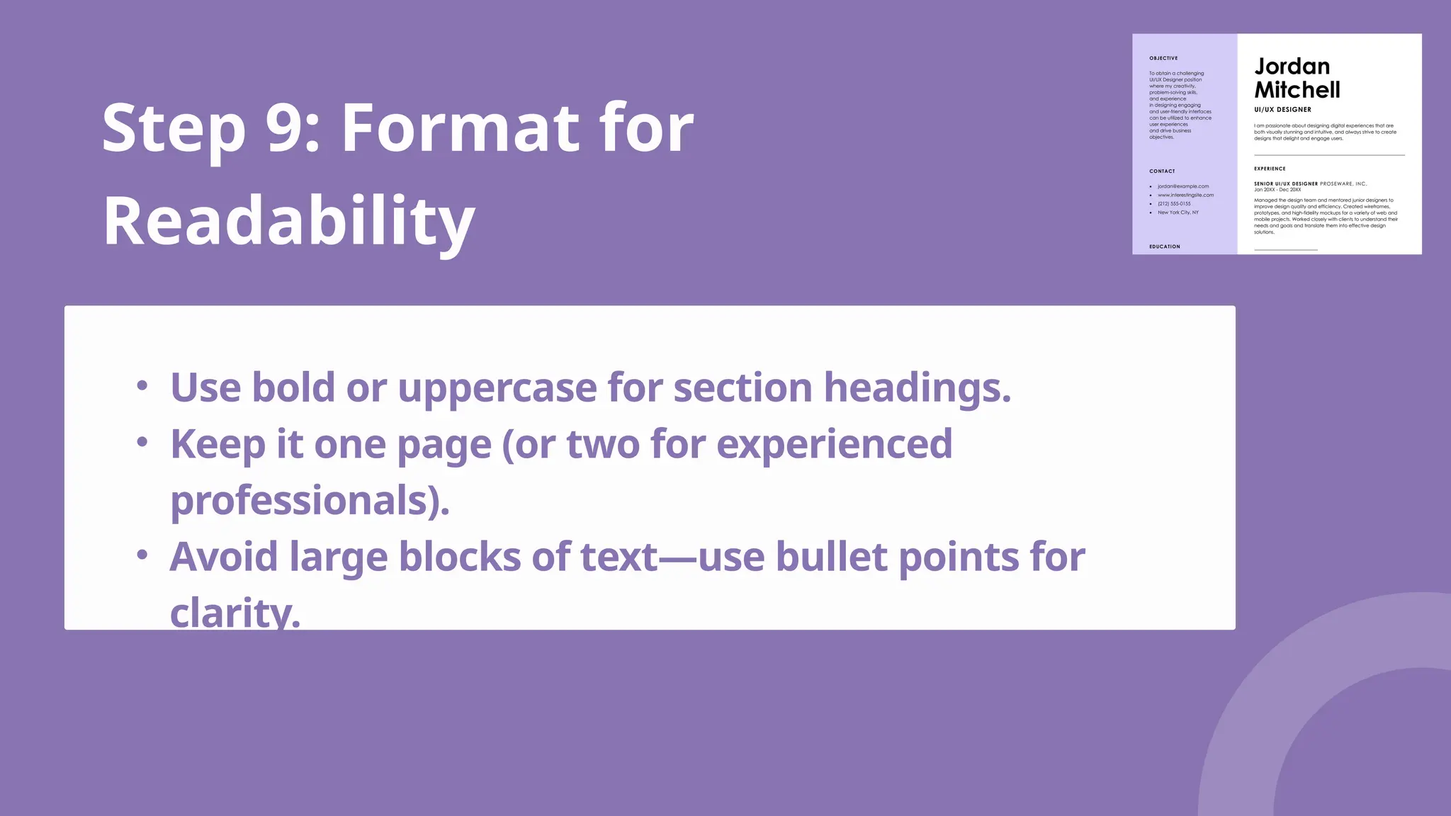 Create a resume in word document presentation.pptx