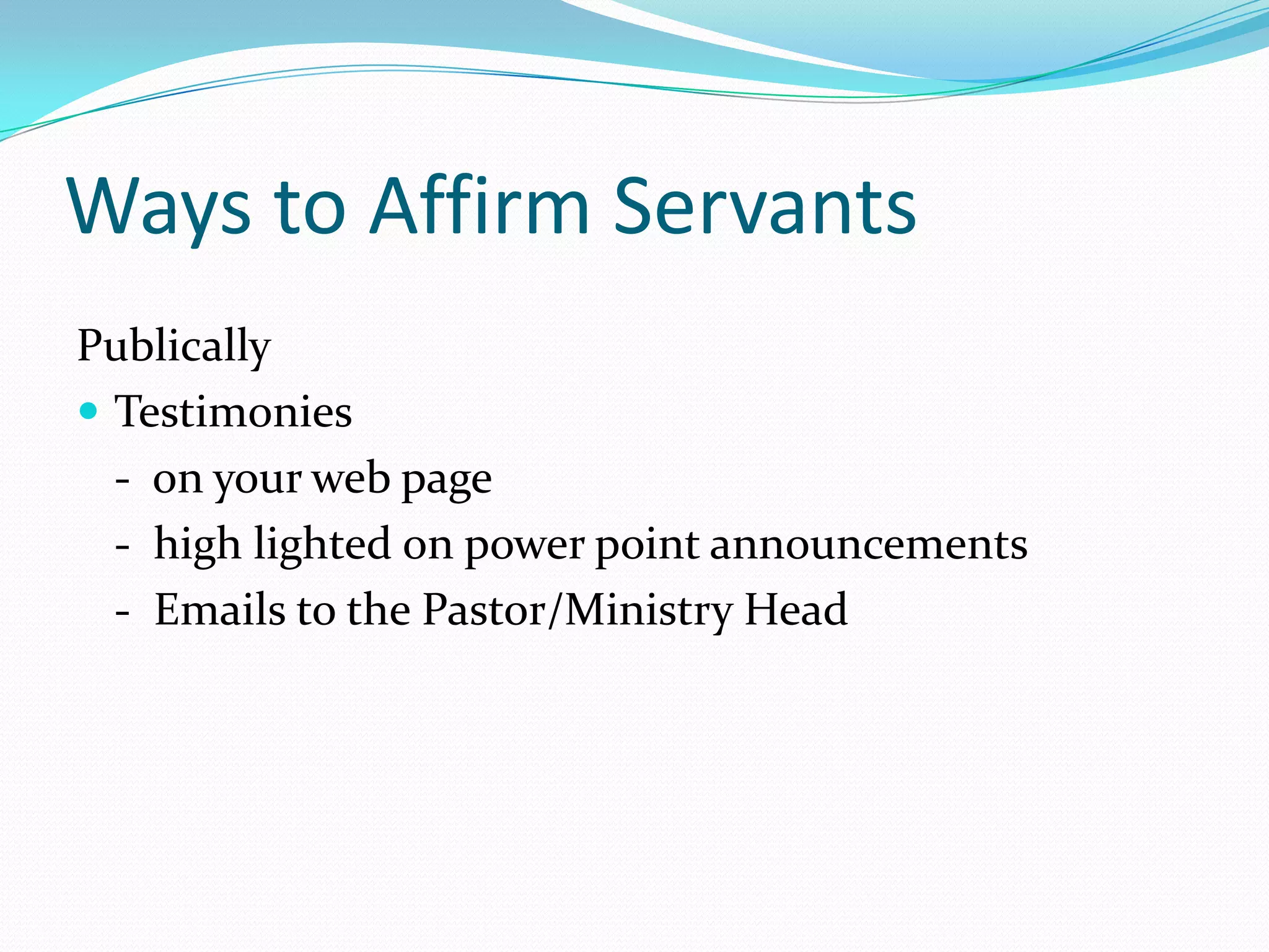 Create a servant led ministry through equipping the [autosaved] | PPTX