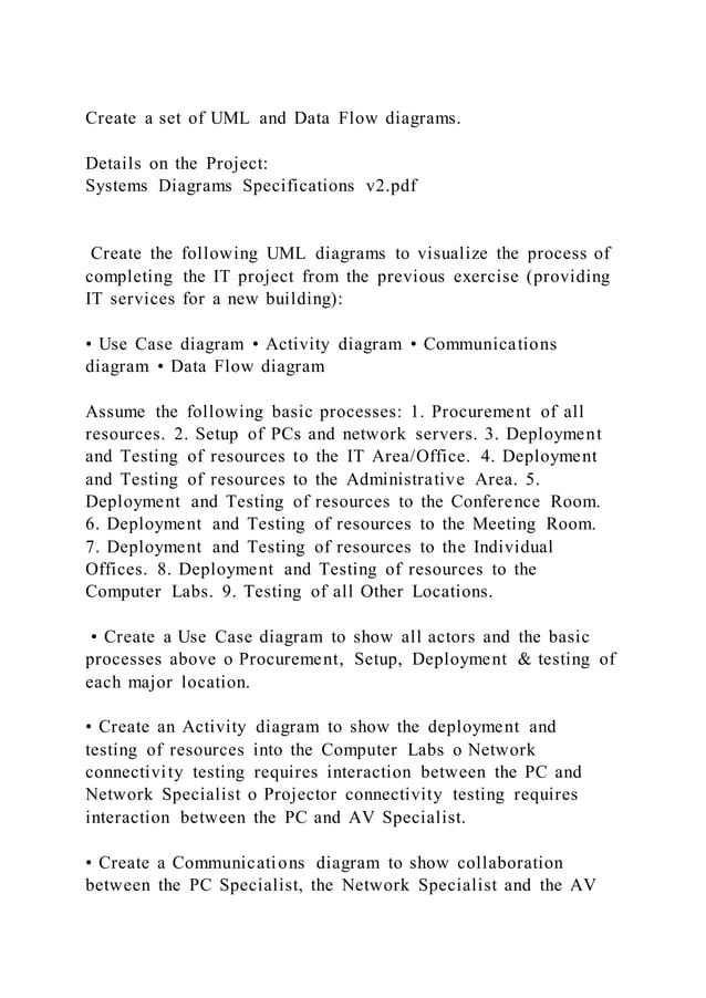 Create a set of uml and data flow diagrams. details on the proje | DOCX | Computing | Technology ...