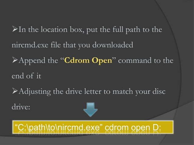 Create a shortcut or hotkey to eject the CD/DVD Drive | PPT