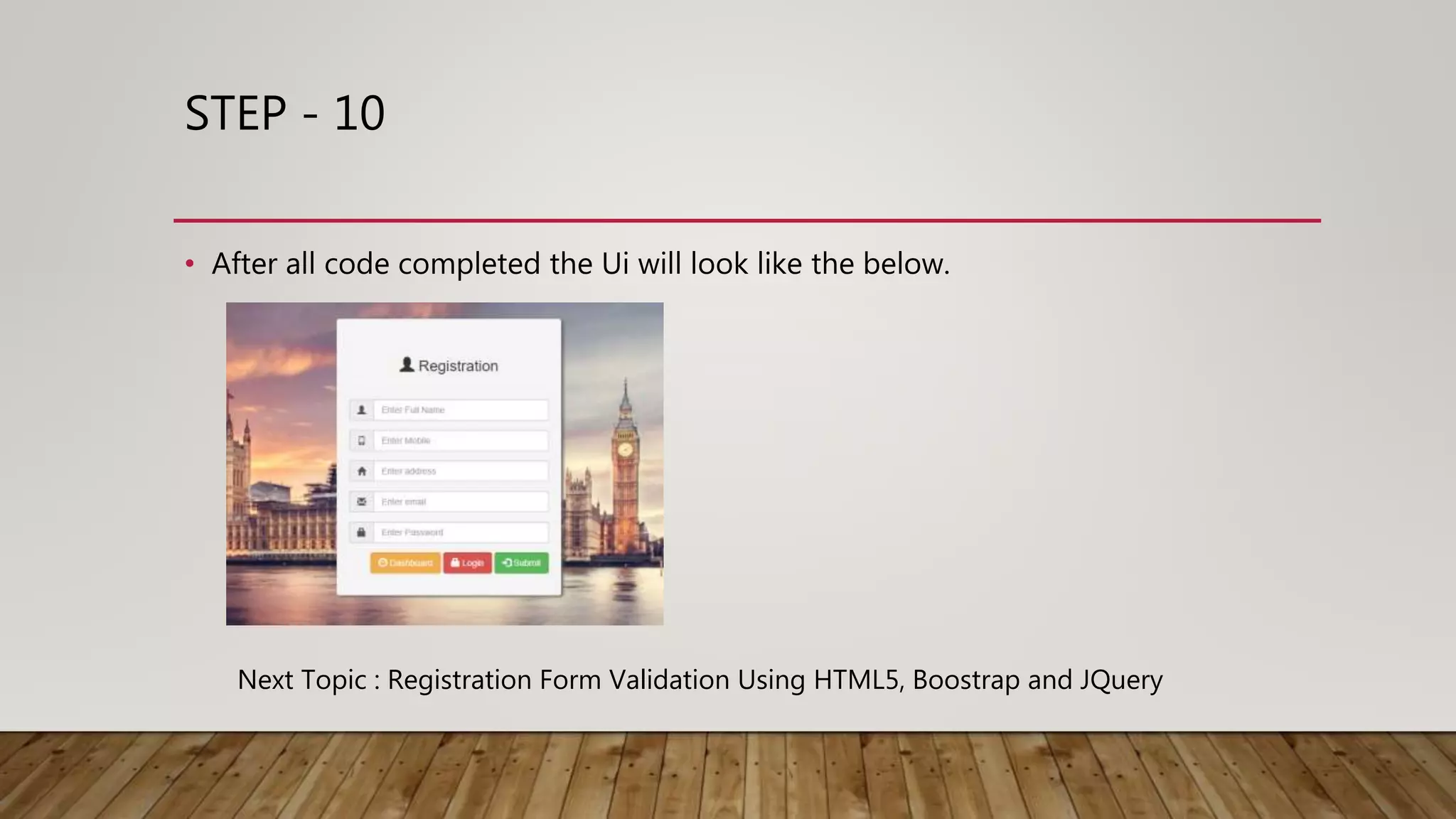 Create a simple and elegant bootstrap registration page | PPT