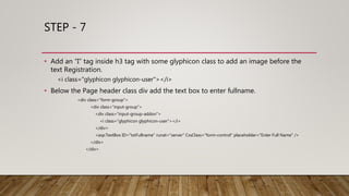 Create a simple and elegant bootstrap registration page | PPTX