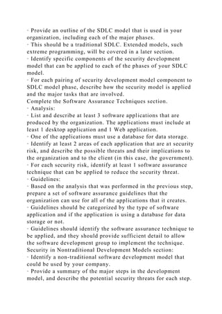 Create a software assurance guidelines document shell in Word. I.docx