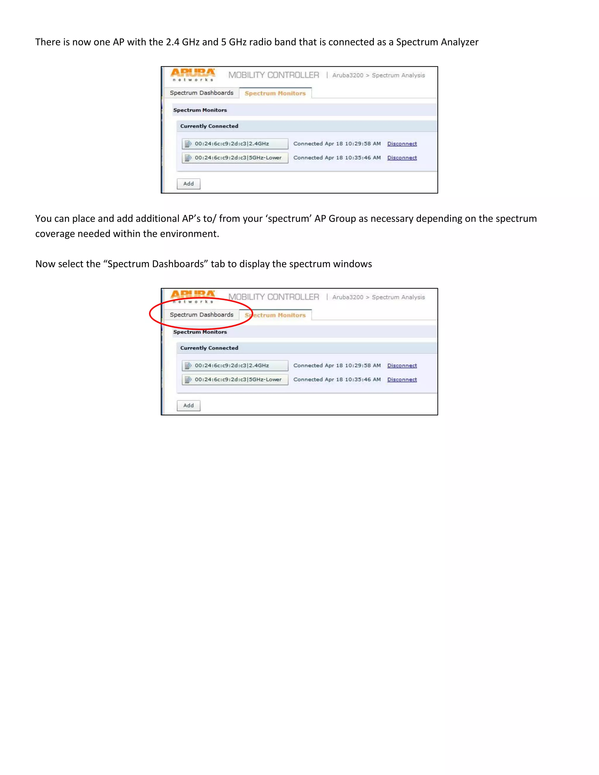 Create a spectrum analysis ap group | PDF
