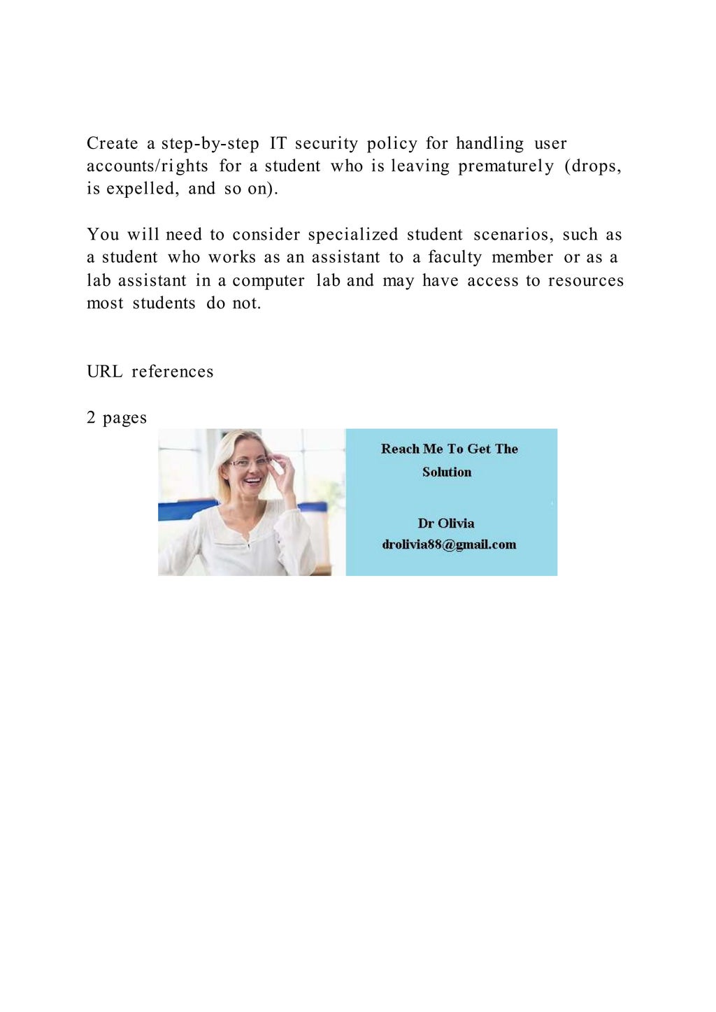 Create a step-by-step IT security policy for handling user account | DOCX