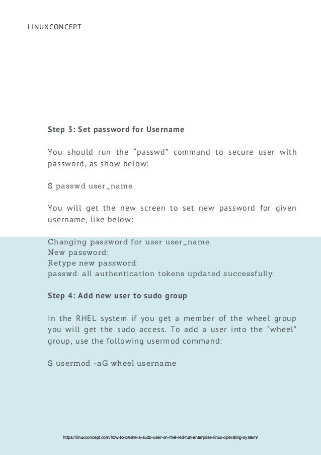 Create a sudo user on rhel | PDF