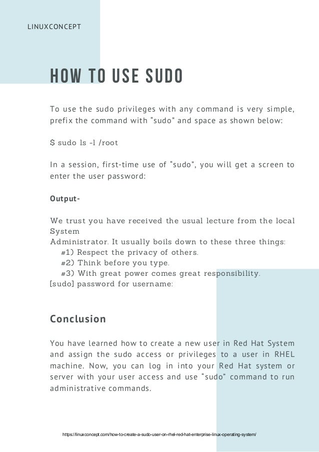 Create a sudo user on rhel | PDF