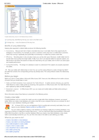Create a table access - office | PDF | Databases | Computer Software and Applications