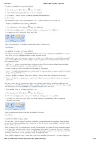 Create a table access - office | PDF | Databases | Computer Software ...