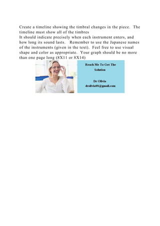 Create a timeline showing the timbral changes in the piece. The tim.docx