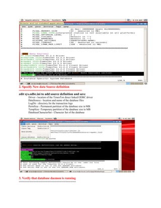 TimesTen in memory database Creation | DOCX