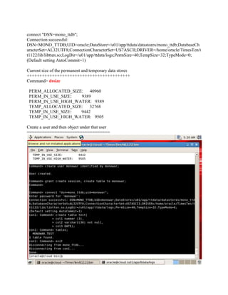 TimesTen in memory database Creation | DOCX