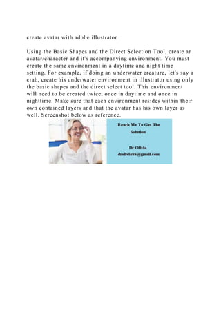 create avatar with adobe illustratorUsing the Basic Shapes and t.docx ...