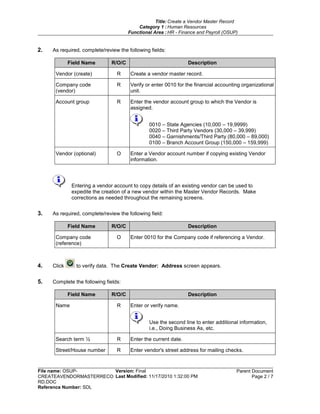Createavendormasterrecord | PDF