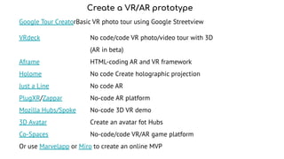 Create a vr ar experience | PPT