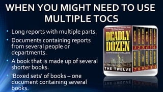 Create a Word document with multiple tables of content | PPT