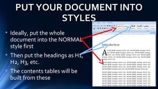 Create a Word document with multiple tables of content | PPT