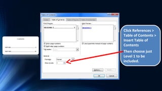 Create a Word document with multiple tables of content | PPT