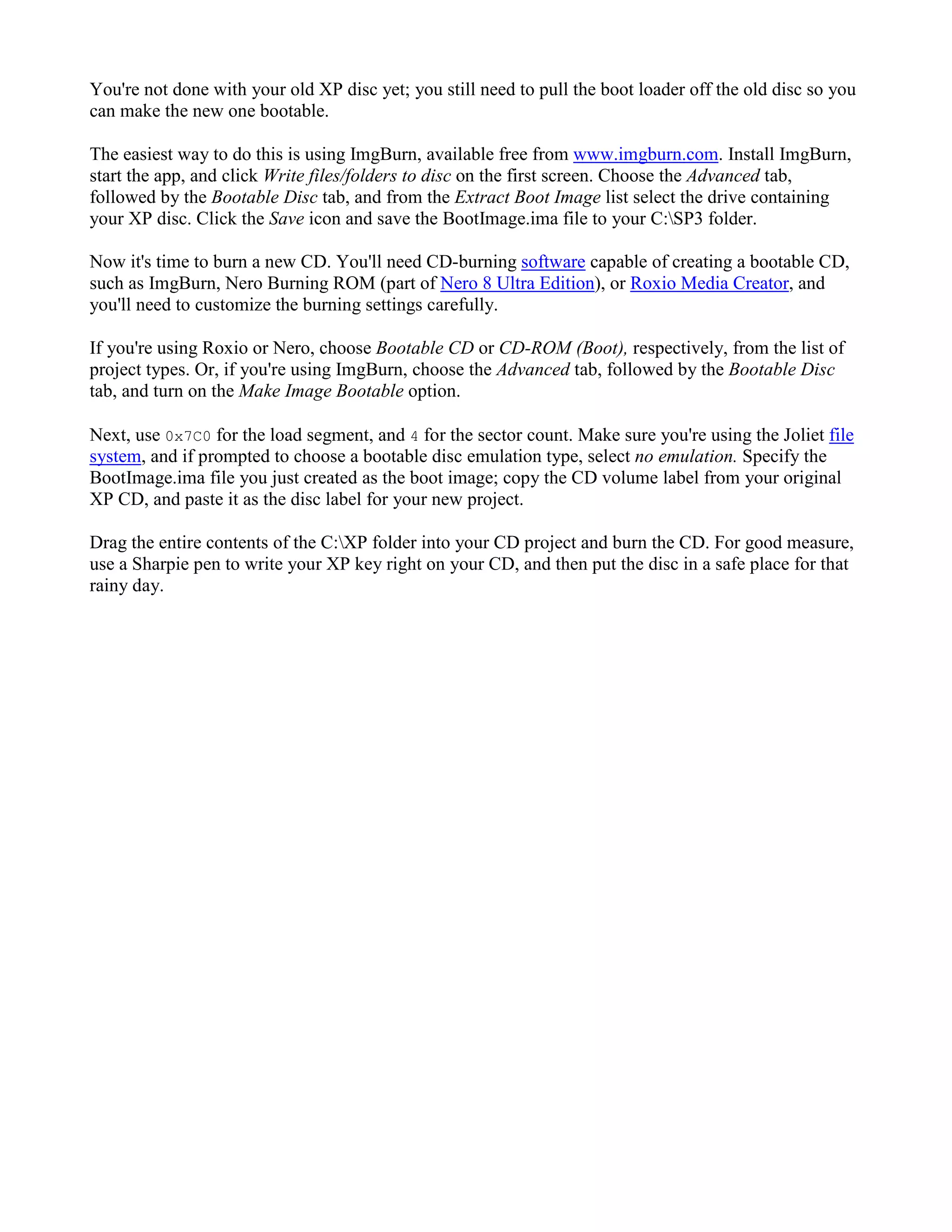 Createa Xp Recovery Diskwith Sp3 | PDF | Computing | Technology & Computing