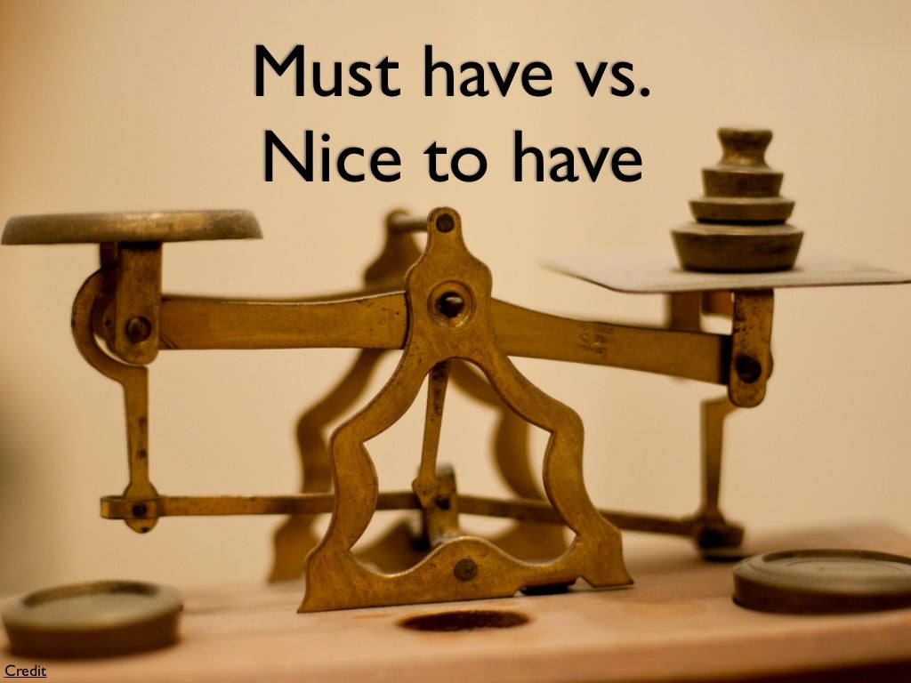 Must have vs. Nice to
