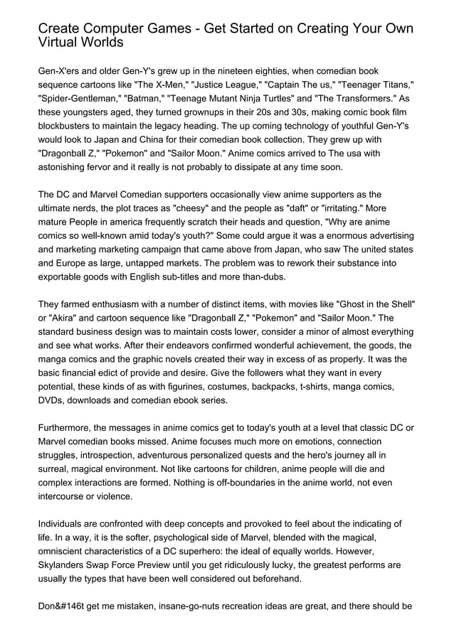 Create Computer Games - Get Started on Creating Your Own Virtual Worlds ...