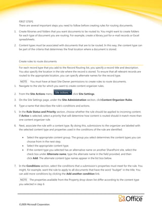 Create Content Organizer Rules to Route Documents - SharePoint 2010 - EPC Group | PDF