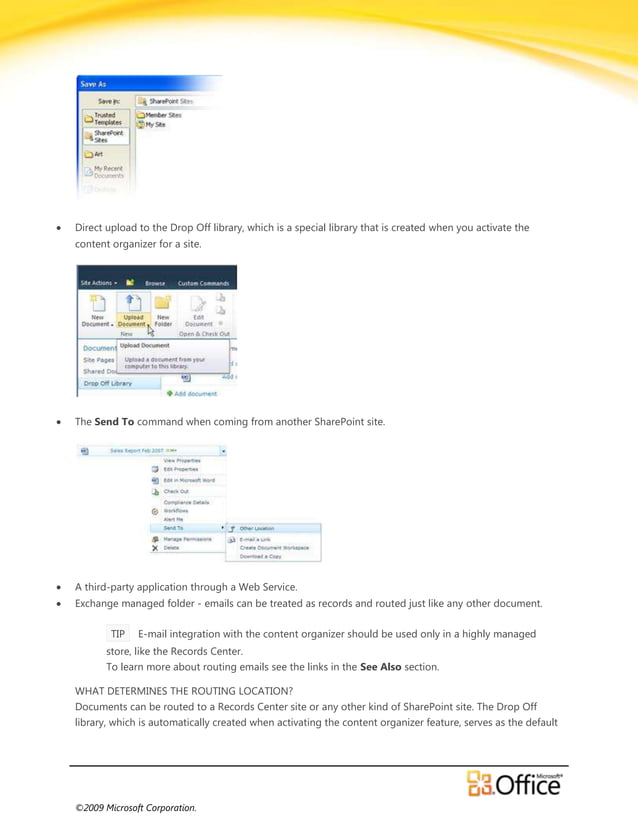 Create Content Organizer Rules to Route Documents - SharePoint 2010 ...