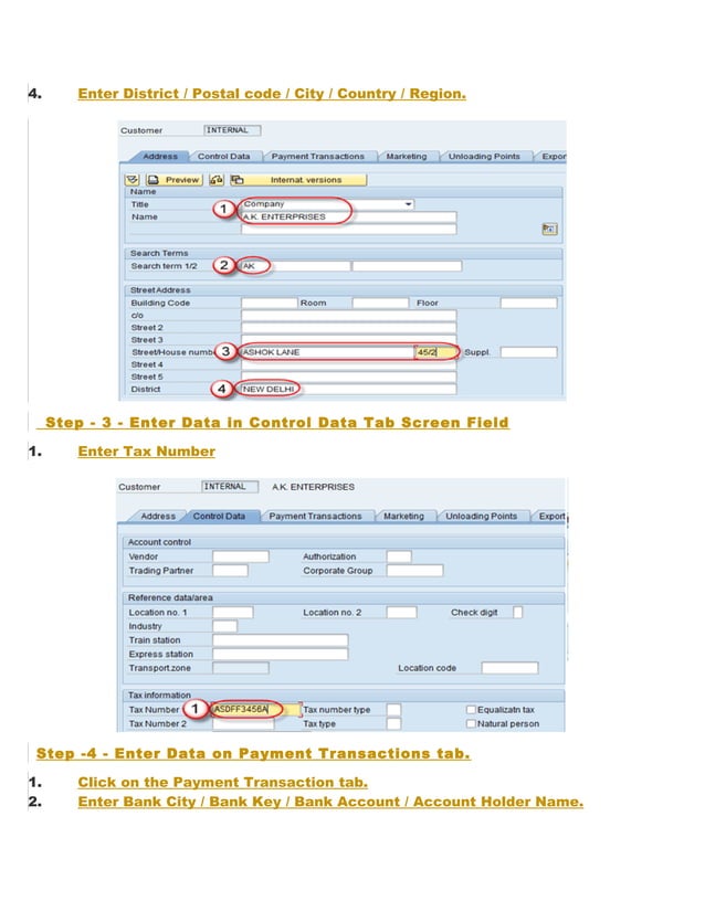 Create customer master | DOC