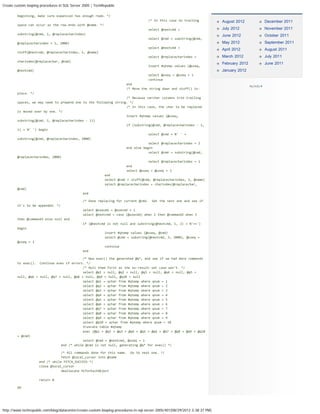 Create custom looping procedures in sql server 2005 tech republic | PDF