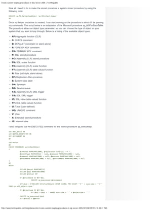 Create custom looping procedures in sql server 2005 tech republic | PDF