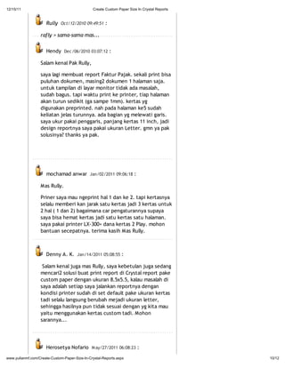 Create custom paper size in crystal reports | PDF