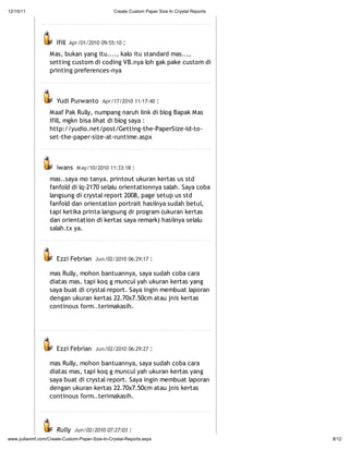 Create custom paper size in crystal reports | PDF