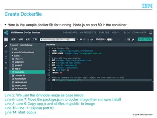 Create docker image with bluemix dev ops | PPT