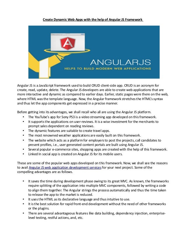 Create Dynamic Web Apps With The Help Of Angular Js Framework