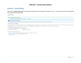 How To Create EC2 instance Linux Server | PDF