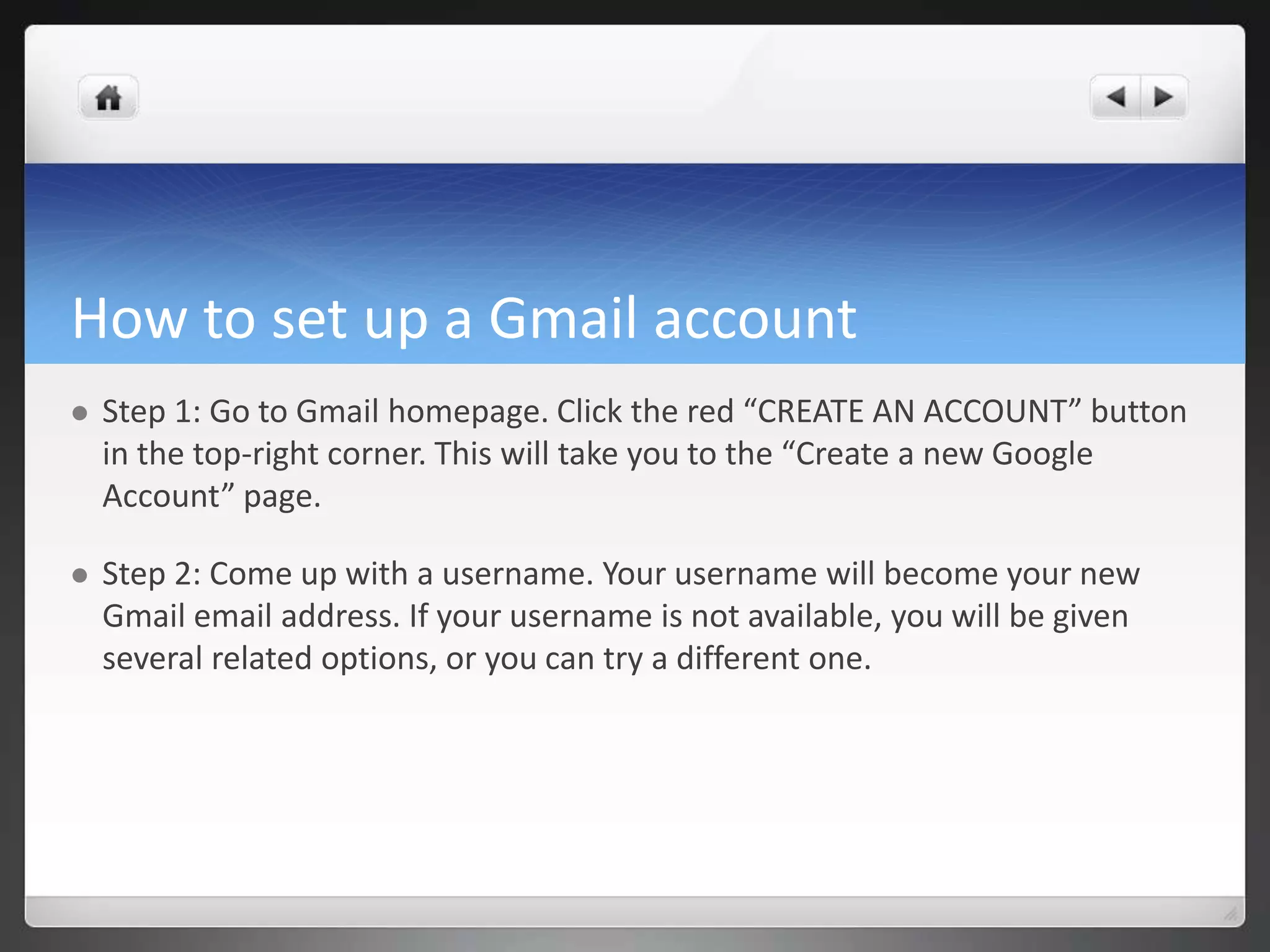 Create gmail account | PPTX