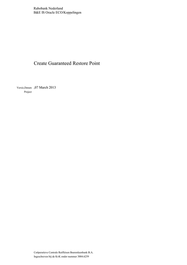 Create Guaranteed Restore Point Pdf